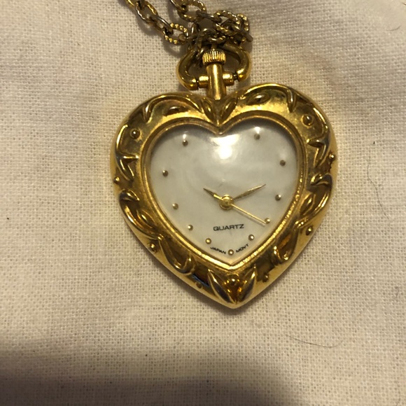 Jewelry | Quartz Heart Shaped Watch Necklace | Poshmark